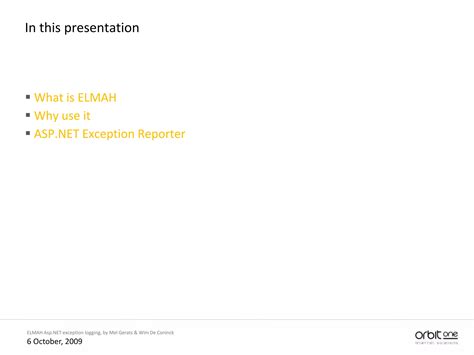 Exception Reporter Ppt
