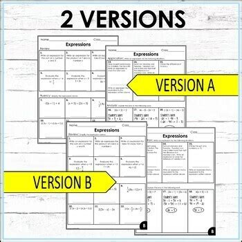 Simplifying Expressions Digital Worksheets Google Classroom Math Homework