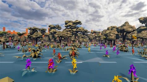 지속 가능한 개발 목표를 위한 3d 렌더링 및 낮은 폴리 그래픽 리소스 생물 다양성 성장하는 경제 및 생태 프리미엄 사진