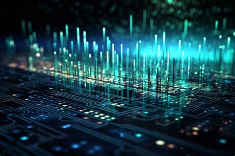 Binary Code Waves Depict Data Flow Digital Security In Internet Technology Stock Illustration