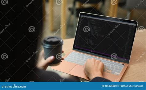 Close Up View Of Software Developer Working On Web Site Project Programming On Desktop Computer