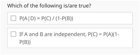 Solved Consider Two Events A And B With Event D The Chegg Com