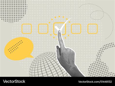Fashionable Halftone Collage Checklist Concept A Vector Image