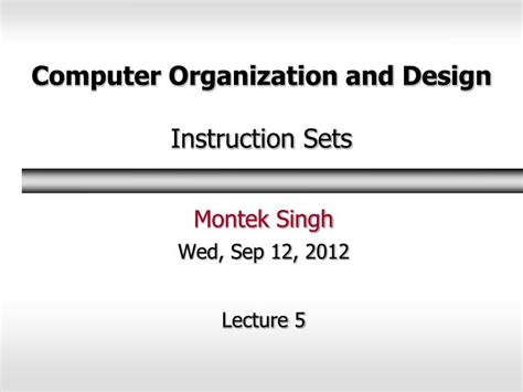 Ppt Computer Organization And Design Instruction Sets Powerpoint