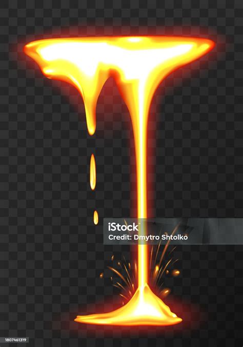 Weblava 또는 용융 금속이 흐릅니다 투명한 배경에 액체 용암을 적용합니다 벡터 현실적인 그림 강철에 대한 스톡 벡터 아트 및 기타 이미지 Istock