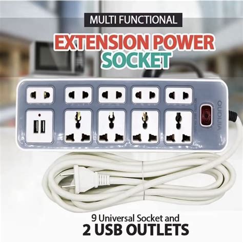 Multifunction Socket Plug Universal Socket Power Strip With 9 Power Socket 2 Usb Ports Adapter
