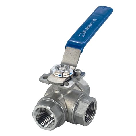 Кран шаровый трёхходовой L тип Aisi304 Dn25 1 с электроприводом Ac 24v C 03