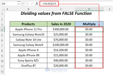 how to use false function in excel 7 easy examples
