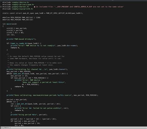 Error Next To Zephyrkernelh In Included File Dsppresent And Configarmv8mdsp Are Not