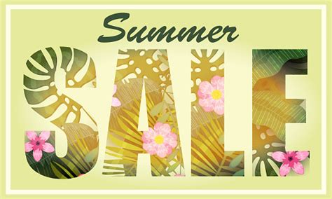 여름 판매 유행 열 대 잎과 꽃입니다 디자인 이국적인 식물과 히 비 스커 스 꽃의 배경 템플릿입니다 트렌드 패턴 정글입니다 벡터 삽화 고립 된 포스터 배너 전단지 초대장 0