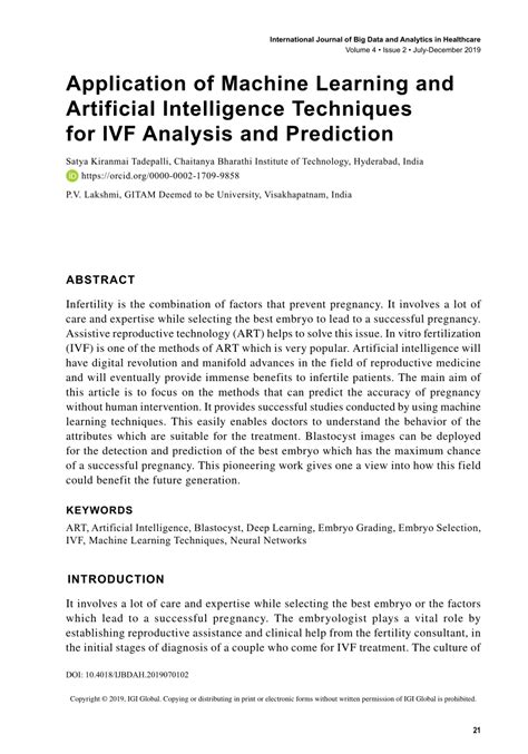 pdf application of machine learning and artificial intelligence