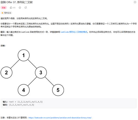 剑指 offer 37 序列化二叉树（剑指 offer ii 048 序列化与反序列化二叉树 andand 297 二叉树的序列化与反序列化