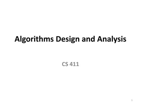 PPT Algorithms Design And Analysis PowerPoint Presentation Free Download ID