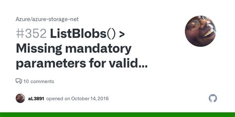 listblobs missing mandatory parameters for valid shared access signature · issue 352