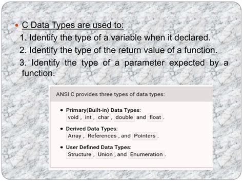 C Language Data Types Ppt