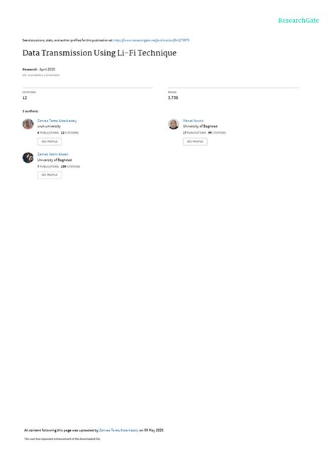 Data Transmission Using Li Fi Technique Pdf Wi Fi Smartphone