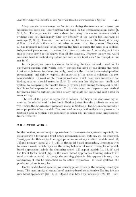 Extra Expertise Boosted Model For Trust Based Recommendation System Based On Supervised Random