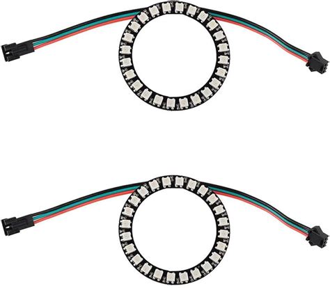 Geekstory 2pcs 24 Bits Ws2812 5050 Rgb Led Ring Lamp Light Stage Light With