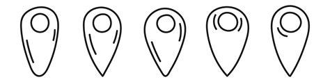 Doodle Pin Location Icon Hand Drawn Map Pointer Marker Navigation Sign Place Location Geo