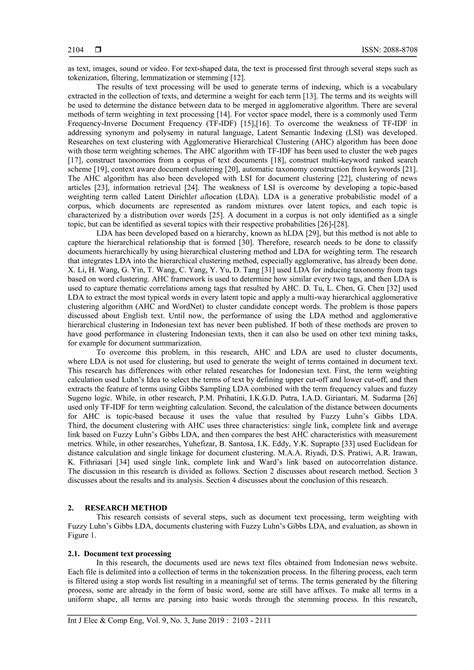 Complete Agglomerative Hierarchy Documents Clustering Based On Fuzzy