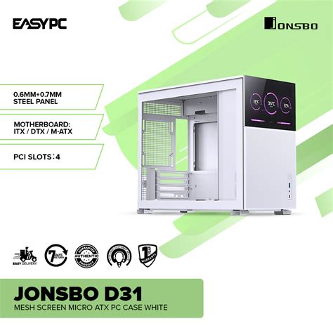 Easypc Jonsbo D31 Mesh Screen Micro Atx Pc Case White Desktop Casing For Pc Lazada Ph