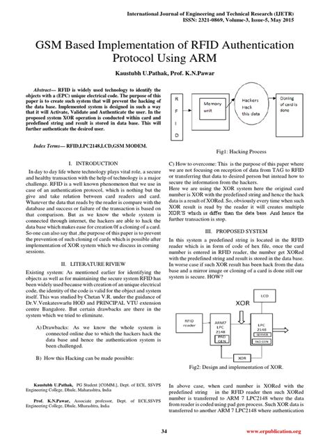 Gsm Based Implementation Of Rfid Authentication Protocol Using Arm