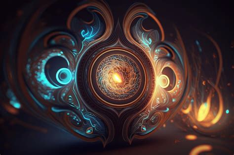 Premium Ai Image Cosmic Trance And Hypnosis Concept Of Glowing Details In Digital Neural