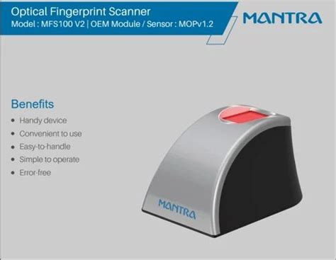 sensor type optical sensors mantra mfs100 biometric fingerprint