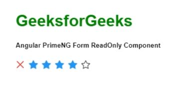 Angular PrimeNG Form Rating ReadOnly Component GeeksforGeeks