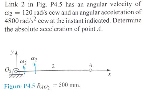 Solved Link 2 In Fig P45 Has An Angular Velocity Of