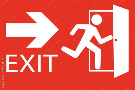 Safety Vector Symbol Emergency Exit Sign People Running Out Fire Exit