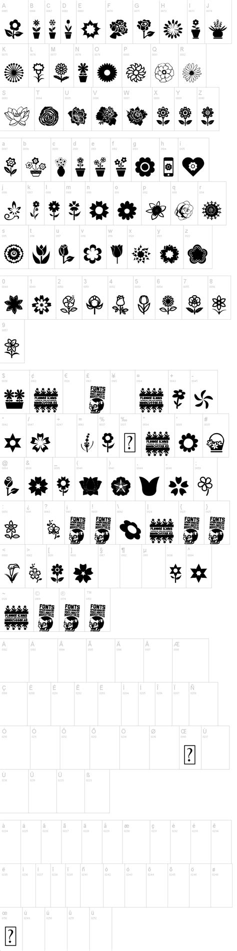Flower Icons Font Dafont Com