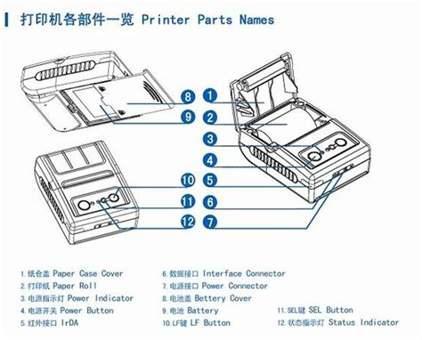 wh m01 mobile thermal printer with battery bluetooth interface 58mm paper width brightek