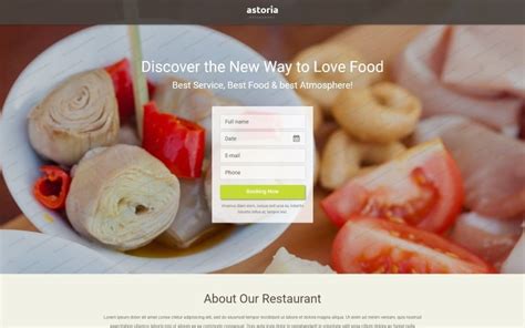 Free Restaurant Landing Page Template Templatemonster