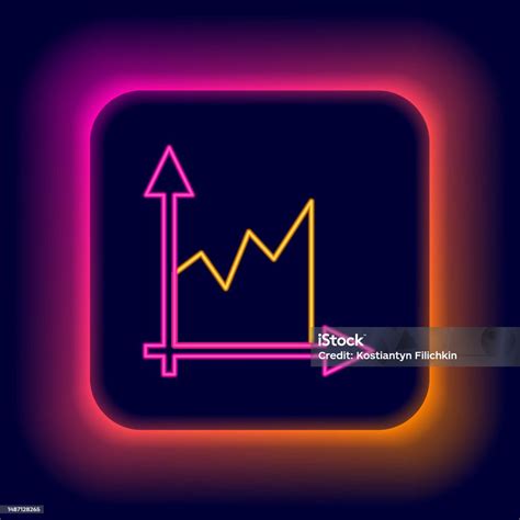 빛나는 네온 선 그래프 일정 차트 다이어그램 인포그래픽 검은 배경에 격리된 원형 그래프 아이콘 다채로운 개요 개념 벡터 개념에 대한 스톡 벡터 아트 및 기타 이미지 Istock