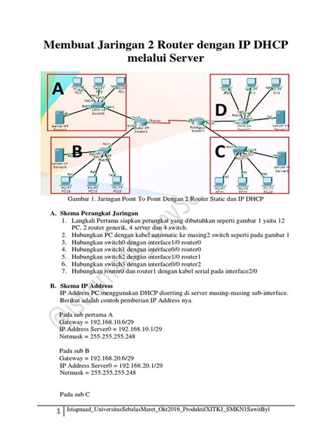 Membuat Jaringan 2 Router Dengan Ip Dhcp Pdf