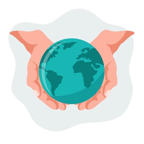 Desenho Vetorial De Mãos Segurando Nosso Planeta Terra Vetor Premium