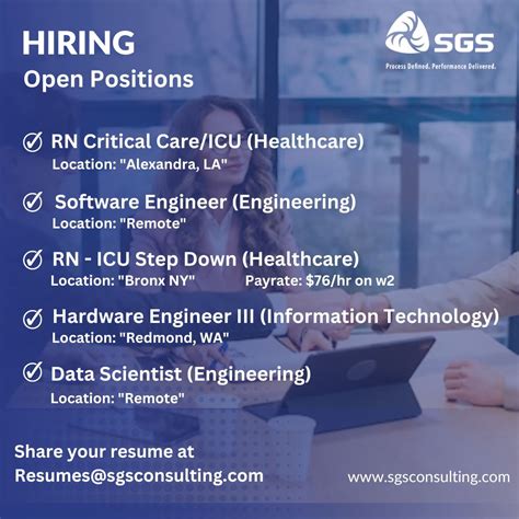 Sgs Consulting On Linkedin Hiring Jobseekers Applynow Healthcarejobs Itjobs Sgsconsulting…