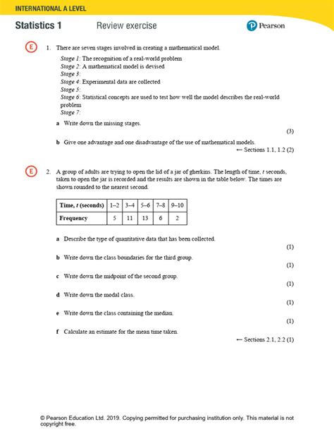 Ial Maths S1 Review Exercise 1 Pdf Applied Mathematics Mathematics