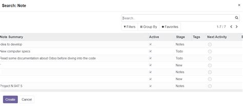 Odoo Notes Module Odoo V Community Edition Book