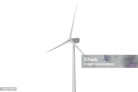 흰색 배경바람 전력 산업 그림 3 차원 일러스트 레이 션에 고립 된 단일 풍력 터빈 0명에 대한 스톡 사진 및 기타 이미지 0명 각도 공란 Istock