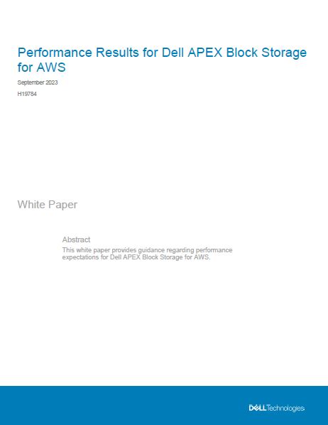 Performance Results For Dell Apex Block Storage For Aws Dell