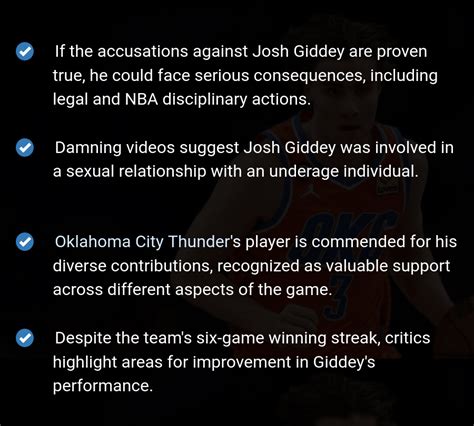 Potential Impact Of Josh Giddeys Scandal On Oklahoma City Thunder R Newswall