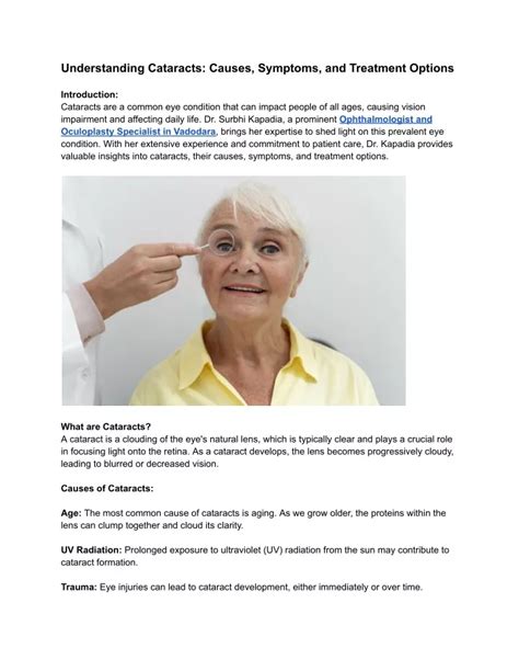 Ppt Understanding Cataracts Causes Symptoms And Treatment Options Powerpoint Presentation