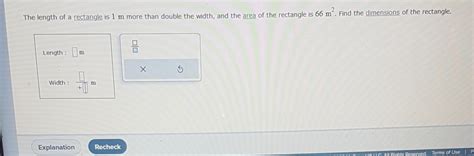 Solved The Length Of A Rectangle Is M More Than Double The Chegg
