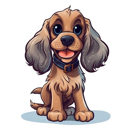 Premium Ai Image Cute Cartoon Cocker Spaniel Generative Ai