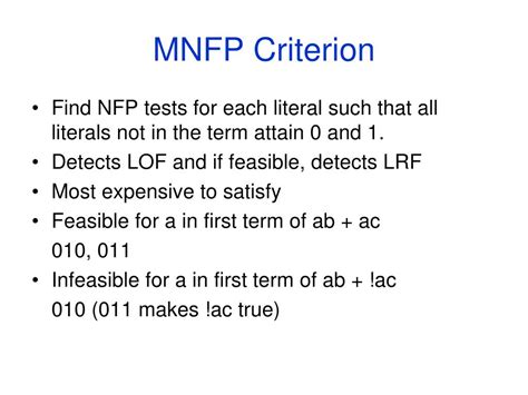 Ppt Using Logic Criterion Feasibility To Reduce Test Set Size While Guaranteeing Fault