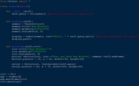 Tkinter Passing Variables Between Windows Programming Code Examples