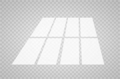 오버레이 그림자 효과 투명 오버레이 창 및 블라인드 그림자 투명 배경 벡터 일러스트 레이 션에 그림자와 자연 조명의 현실적인 조명 효과 프리미엄 벡터