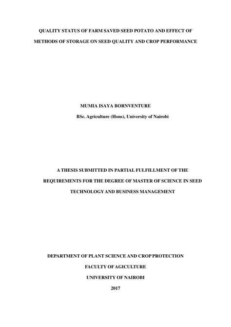 Pdf Quality Status Of Farm Saved Seed Potato And Effect Of Methods Of Storage On Seed Quality